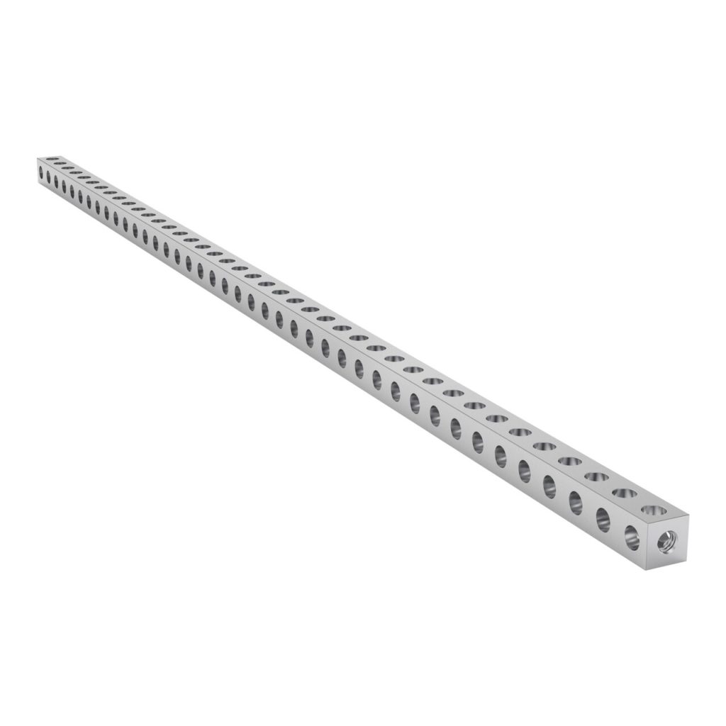 Aste forate a sezione quadrata serie 1106 (41 fori- lunghezza 328 mm ...